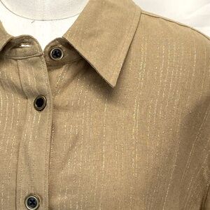 White Stag | Tops | White Stag Womens Plus Size Buttonup Shirt Gold W Silver Thread Size 26w28w ...